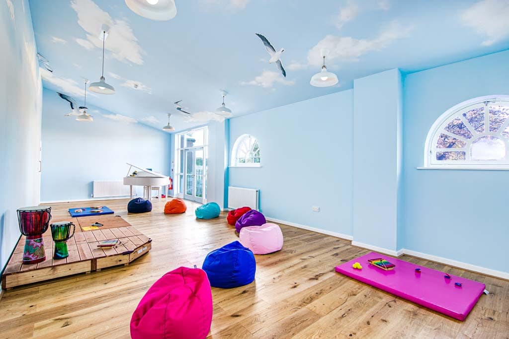 Cloud ceiling murals for children's rooms, nurseries and schools.